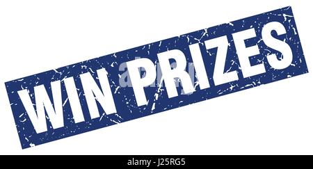 square grunge blue win prizes stamp Stock Vector Image & Art - Alamy