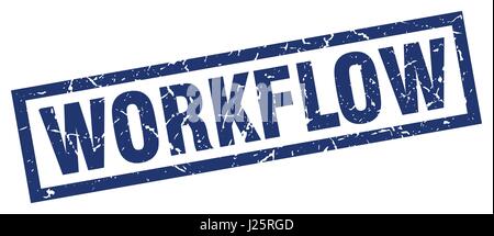 workflow stamp. workflow square grungy blue sign Stock Vector Image ...