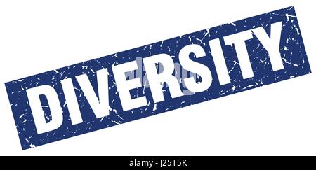 square grunge blue diversity stamp Stock Vector Image & Art - Alamy