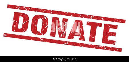 square grunge red donate stamp Stock Vector Image & Art - Alamy