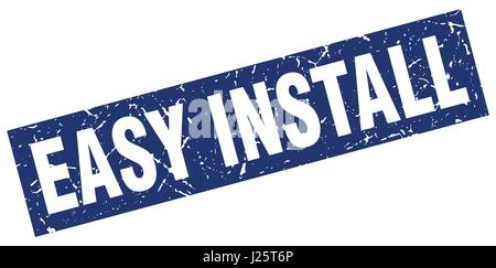 easy install stamp. easy install square grungy blue sign Stock Vector ...