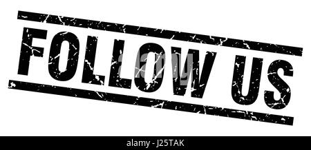 square grunge black follow us stamp Stock Vector Image & Art - Alamy