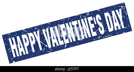 square grunge blue happy Valentine's day stamp Stock Vector Image & Art ...