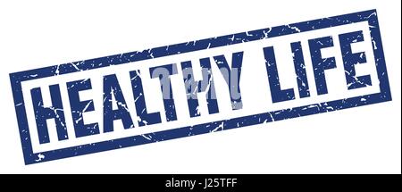healthy life stamp. healthy life square grungy blue sign Stock Vector ...
