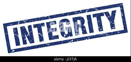 integrity blue square grungy vintage isolated stamp Stock Vector Image ...