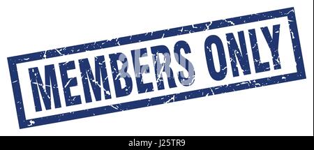 square grunge blue members only stamp Stock Vector Image & Art - Alamy