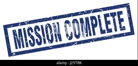 mission complete blue grunge square vintage rubber stamp Stock Vector Image & Art - Alamy