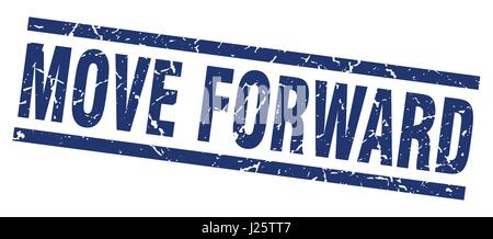 square grunge blue move forward stamp Stock Vector Image & Art - Alamy