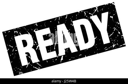 Grunge black ready square rubber seal stamp on white background Stock ...