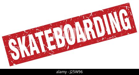 square grunge red skateboarding stamp Stock Vector Image & Art - Alamy