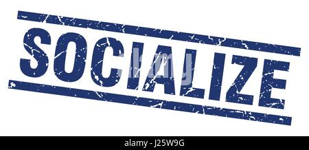 square grunge blue socialize stamp Stock Vector Image & Art - Alamy