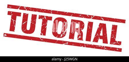 square grunge red tutorial stamp Stock Vector Image & Art - Alamy