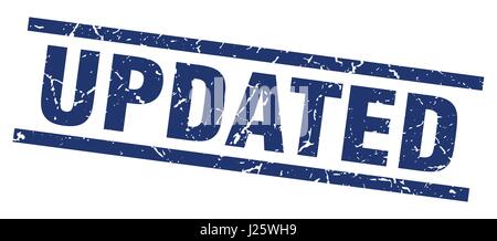 updated stamp. updated square grungy blue sign Stock Vector Image & Art ...