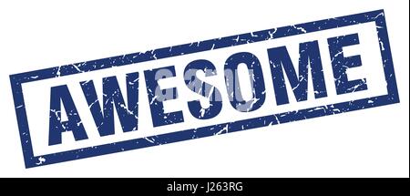 square grunge blue awesome stamp Stock Vector Image & Art - Alamy
