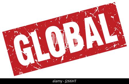 global stamp. global square grungy red sign Stock Vector Image & Art ...