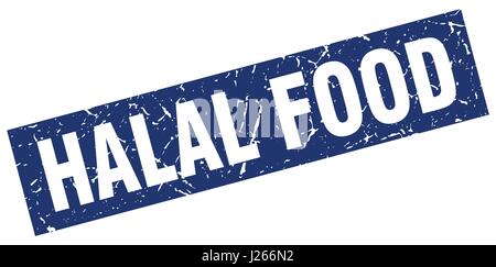 halal food blue square sticker isolated on white Stock Vector Image ...