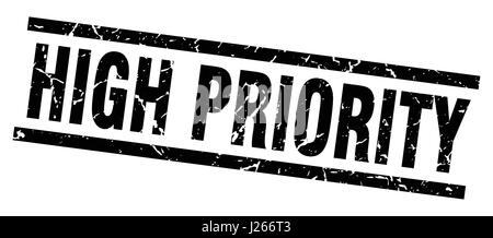 square grunge black high priority stamp Stock Vector Image & Art - Alamy
