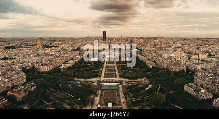 Paris city skyline rooftop view at sunset, France Stock Photo - Alamy