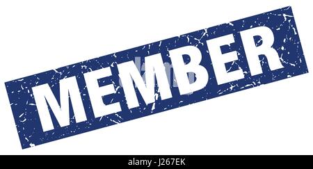 square grunge blue member stamp Stock Vector Image & Art - Alamy