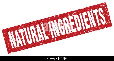 square grunge red natural ingredients stamp Stock Vector Image & Art ...