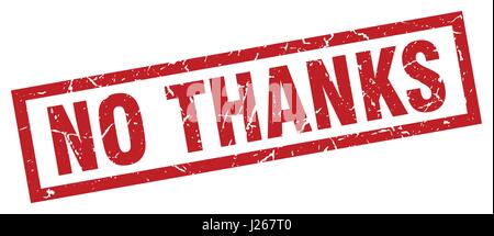 no thanks red grunge square vintage rubber stamp Stock Vector Image ...