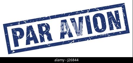 square grunge blue par avion stamp Stock Vector Image & Art - Alamy