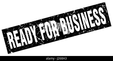 square grunge black ready for business stamp Stock Vector Image & Art ...