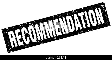 recommendation stamp. recommendation square grungy black sign Stock ...