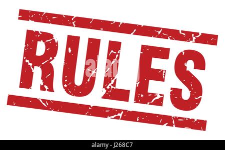 square grunge red rules stamp Stock Vector Image & Art - Alamy