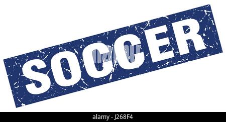 soccer stamp. soccer square grungy blue sign Stock Vector Image & Art ...