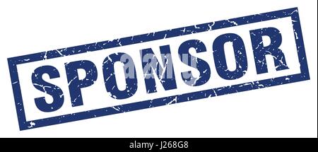 square grunge blue sponsor stamp Stock Vector Image & Art - Alamy