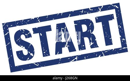 start stamp. start square grungy blue sign Stock Vector Image & Art - Alamy