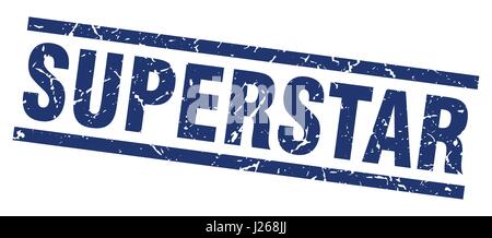 superstar blue square sticker isolated on white Stock Vector Image ...