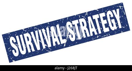 square grunge blue survival strategy stamp Stock Vector Image & Art - Alamy