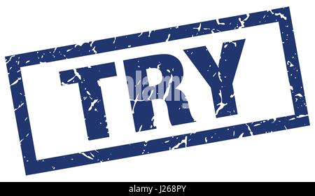 square grunge blue try stamp Stock Vector Image & Art - Alamy
