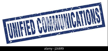 square grunge blue unified communications stamp Stock Vector Image ...
