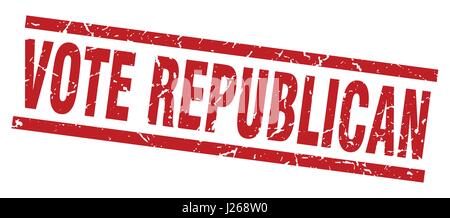 vote republican red square sticker isolated on white Stock Vector Image ...