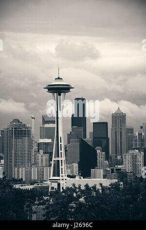 SEATTLE, WA - AUG 14: Space Needle closeup on August 14, 2015 in ...