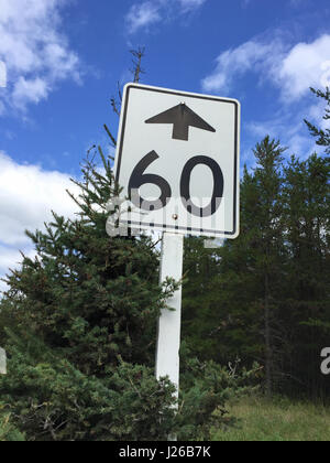 Sixty (60) miles per hour speed limit road sign on black background ...