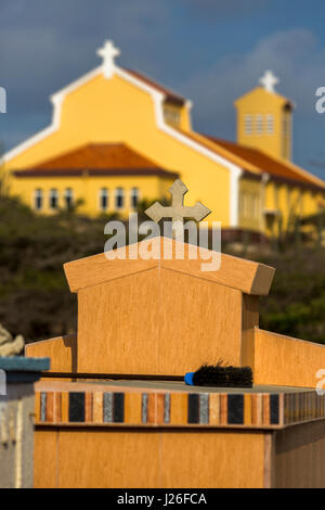 Santa Anna Catholic graveyard in the island's interior, Aruba Stock ...