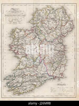 "Ireland Divided into Provinces and Counties." Map shows geographic ...