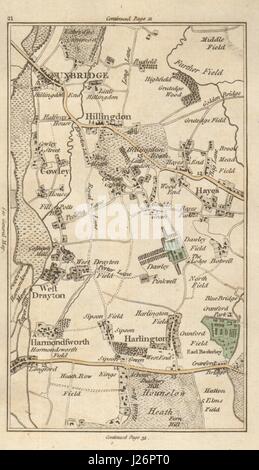 UXBRIDGE Cowley West Drayton Hillingdon. GEOGRAPHERS' A-Z 1948 old ...