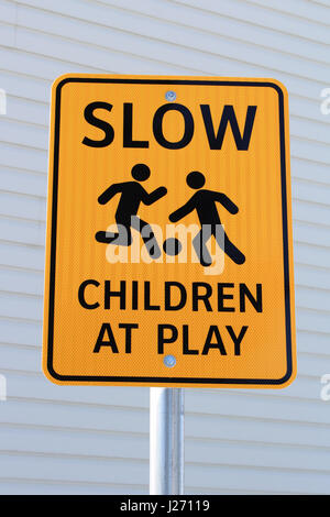 road sign, Playground Ahead sign, children at play Stock Photo - Alamy