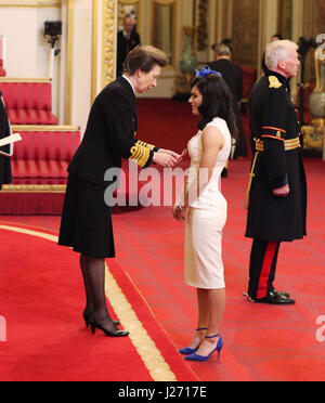 Miss Karen Carney from Birmingham is made an MBE (Member of the Order ...