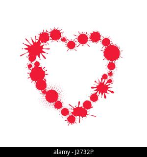 Red paint splash heart Stock Vector Image & Art - Alamy