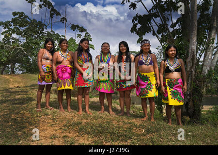 Panama, Embera Women In The Darien Stock Photo, Royalty Free Image ...