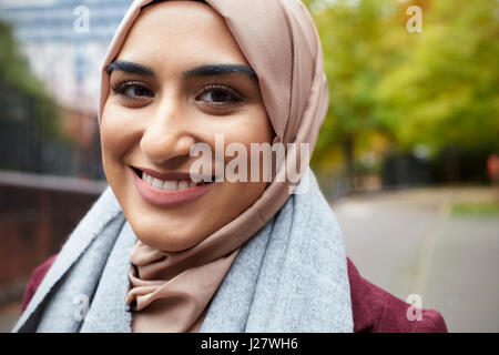 Portrait Of British Muslim Woman In Urban Environment Stock Photo - Alamy