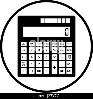Statistical calculator icon. Thin circle design. Vector illustration ...