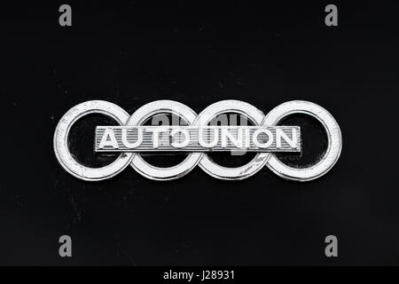 Auto Union badge on a DKW Munga German 3 cylinder 4x4 from the 1950 s ...