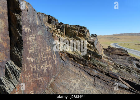 Uzbekistan, Jizzakh Province, Forish District, Geoglyphs Stock Photo ...